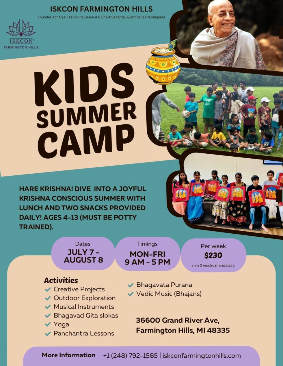 Kids Summer Camp | ISKCON Farmington Hills